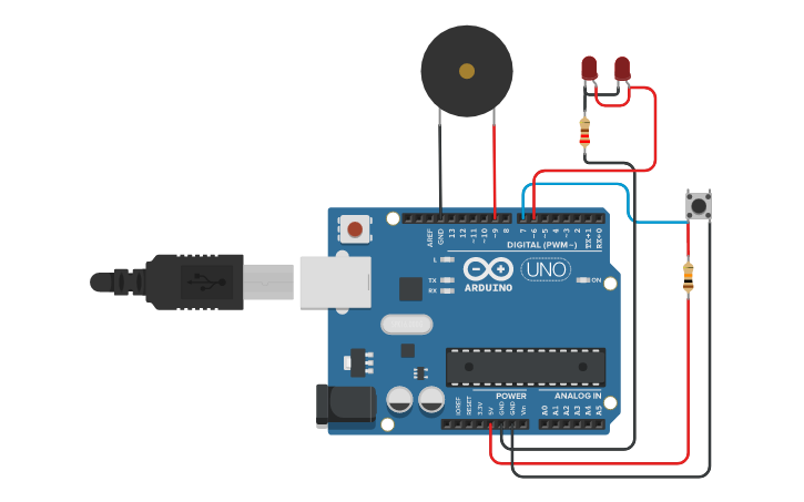 Circuit Design Digital Input Output With Arduino Tinkercad 3378
