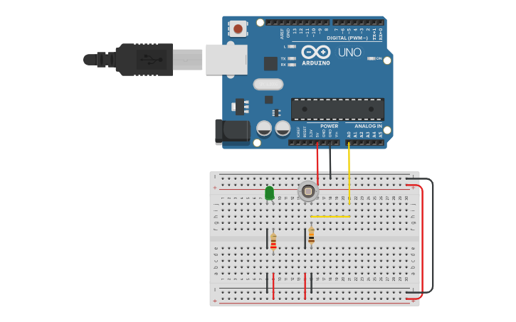 Circuit design Heart rate monitor - Tinkercad