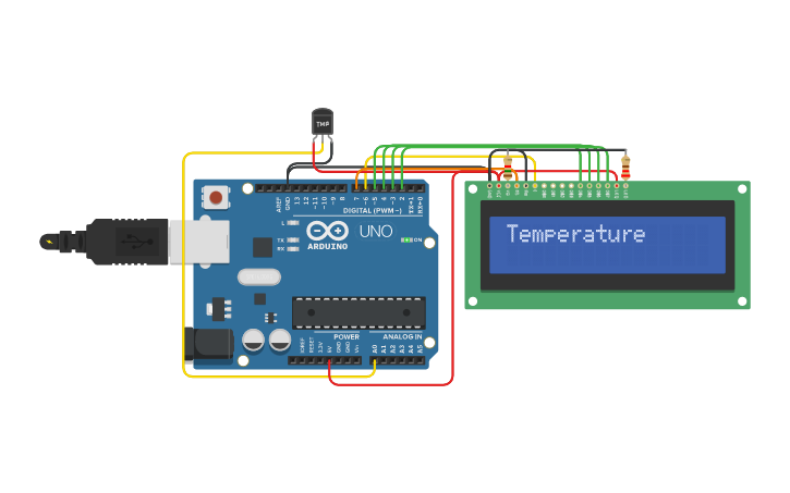 Circuit design ACTIVITY 3- TEMPERATURE SENSOR - Tinkercad