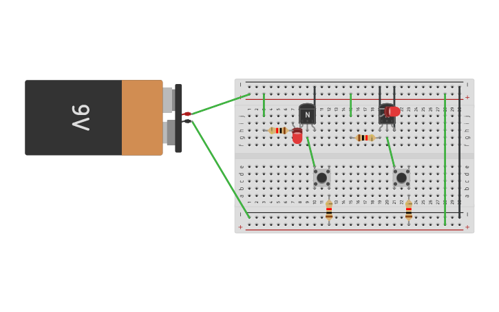 Circuit design NOT Gate - Tinkercad