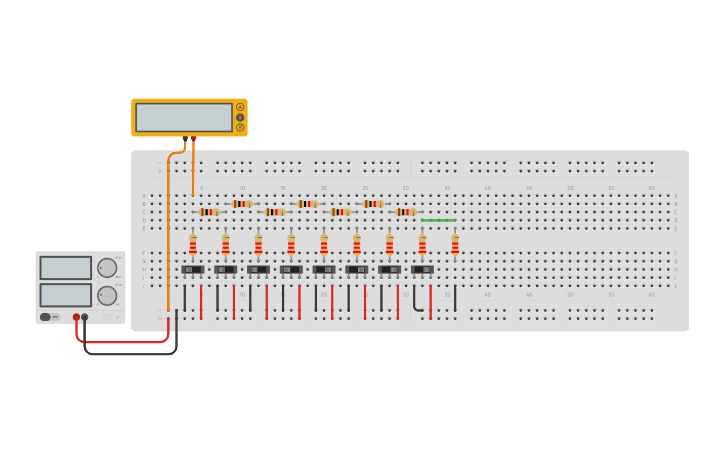 Circuit design R2R - Tinkercad