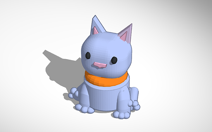 3D design sitting cat - Tinkercad