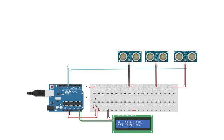 Circuit design Smart Parking 21BRS1310 - Tinkercad