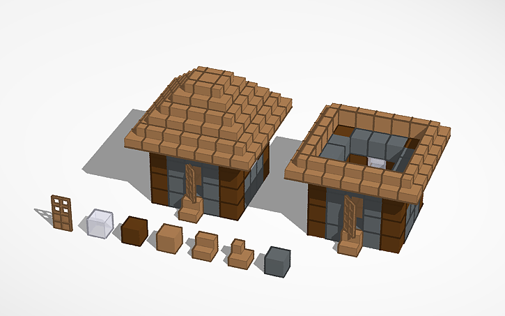 3D design MINECRAFT VILLAGE HOUSE - Tinkercad