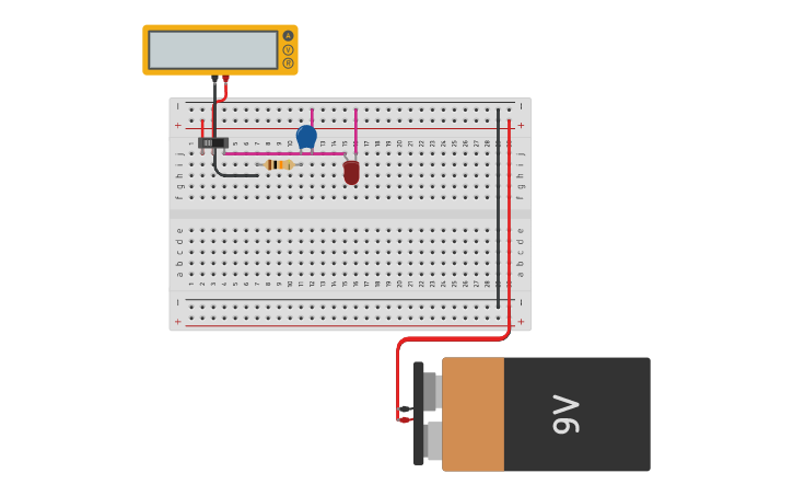 Circuit design condensador y led - Tinkercad