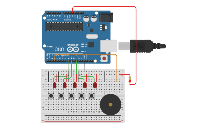 Circuit design Simple Piano | Tinkercad