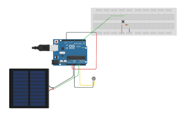 Circuit design solar and photodiode - Tinkercad