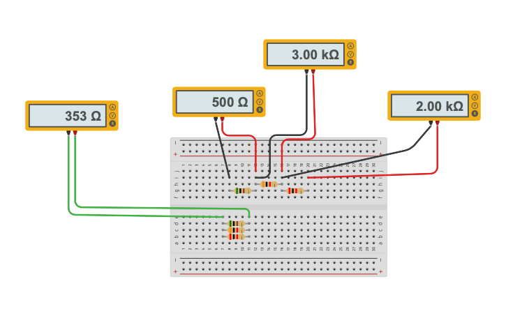 Circuit design LAB1 - 5c - parallel | Tinkercad