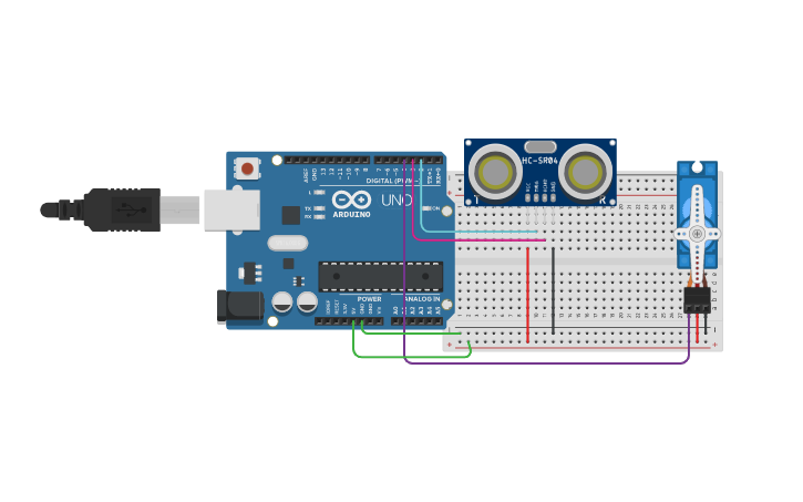 Circuit design actuador - Tinkercad