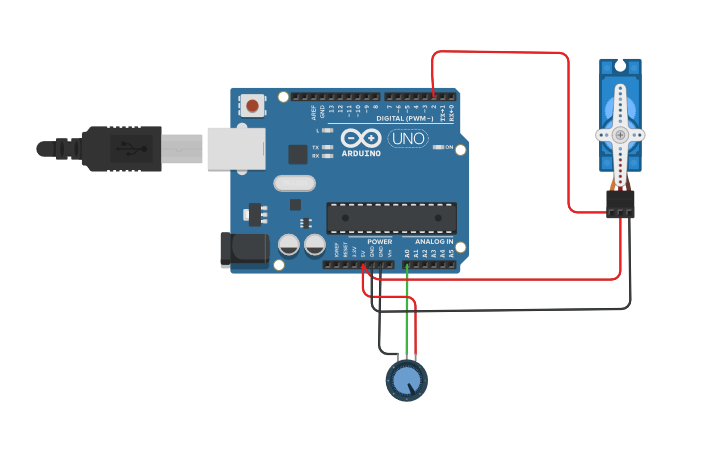Circuit design Potenciometro-servo - Tinkercad