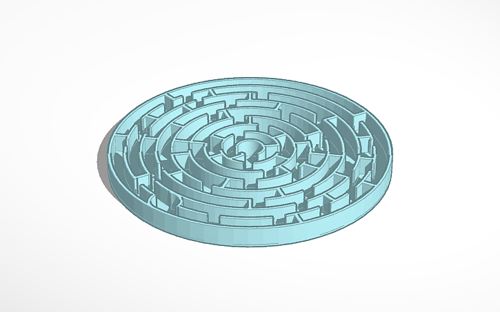 3D design Maze drink coaster - Tinkercad
