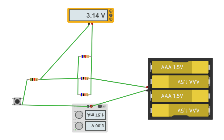 Circuit design using power supply - Tinkercad
