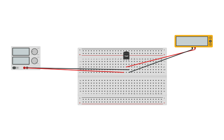 Circuit design temprature meter no arduino | Tinkercad