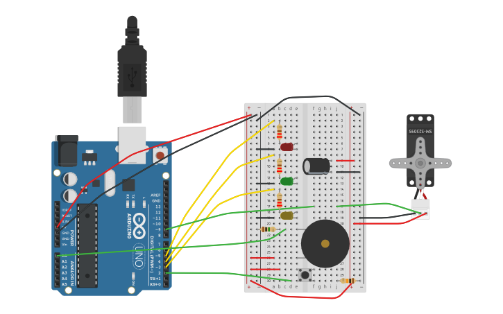 Circuit design Project 12 (Knock Lock) | Tinkercad