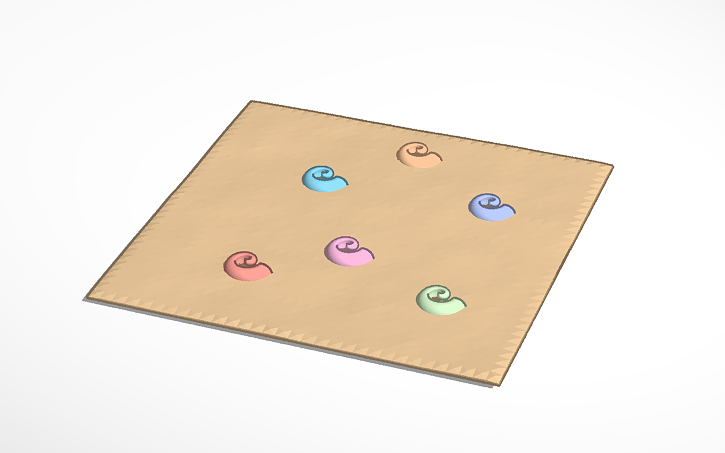 3D design sand and shells - Tinkercad