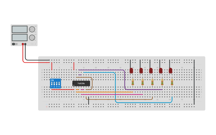 Circuit design LAB 7 NOT GATE | Tinkercad