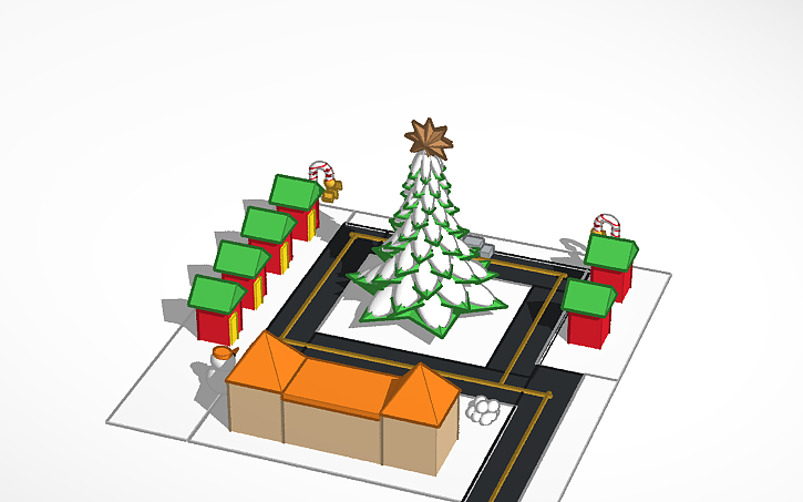 3D design christmas town - Tinkercad