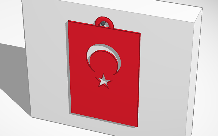 3D design Türk Bayrağı - Tinkercad