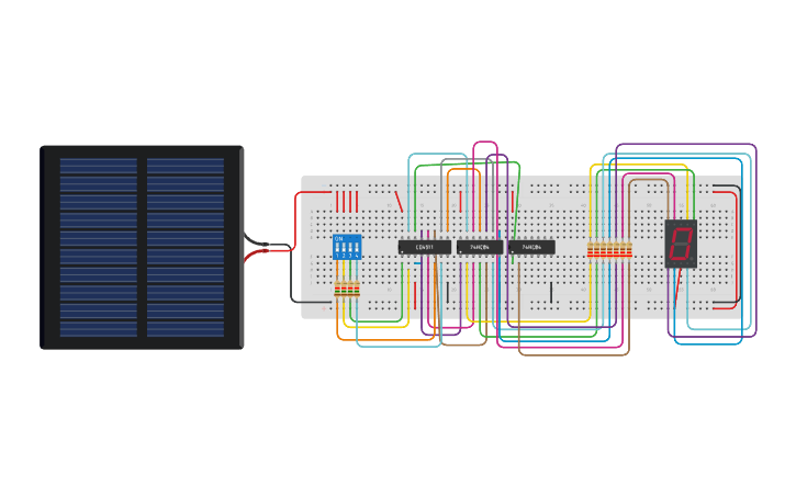 Circuit design display de 7 segmentos | Tinkercad