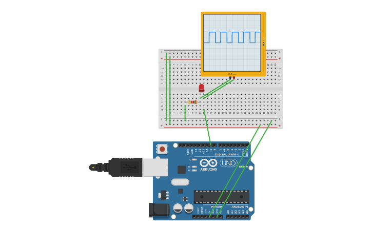 Circuit design arduino 1 led - Tinkercad