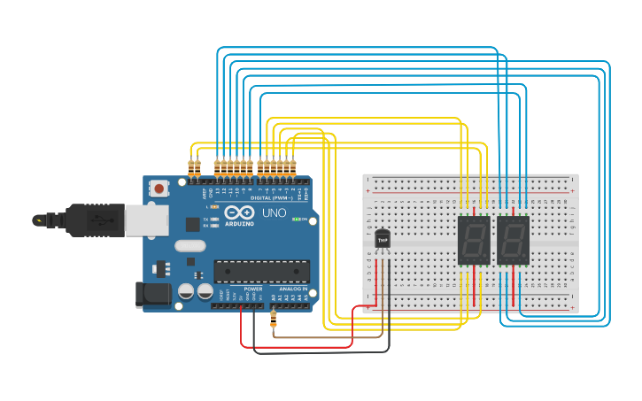 Circuit Design Digital Thermometer Tinkercad