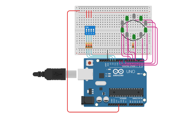 Circuit design Stepper Motor Quiz - Tinkercad