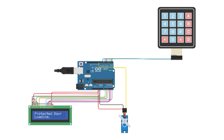 Circuit design Door Security System - Tinkercad