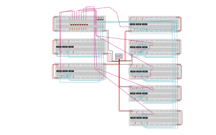 Circuit design Compuertas l0, l1, l2 - Tinkercad