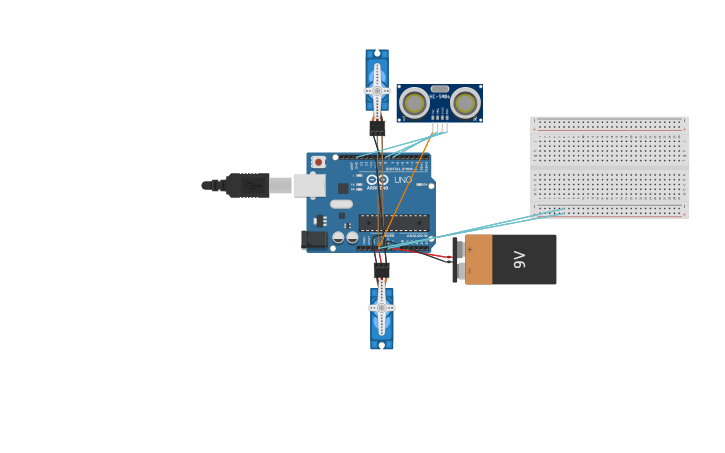 Circuit Design Arduino Robot Tinkercad