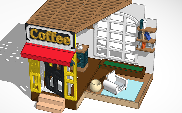 3D design Mini coffee Shop - Tinkercad