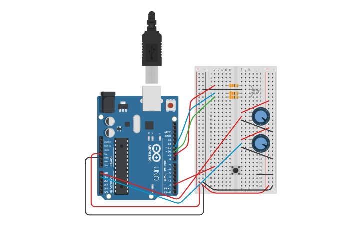 Circuit design RGB Joystick - Tinkercad