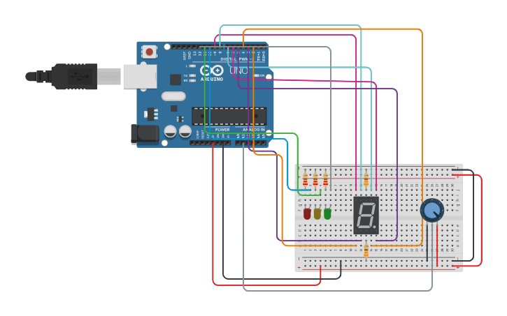 Circuit design Practica 6 Final - Tinkercad