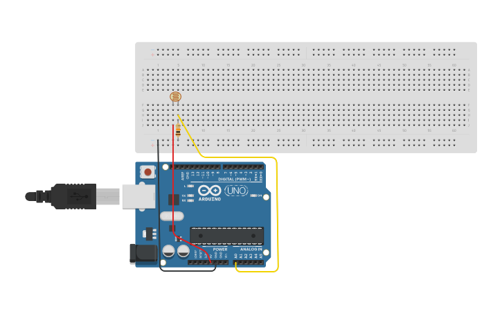 Circuit design 137 - Light Sensor | Tinkercad