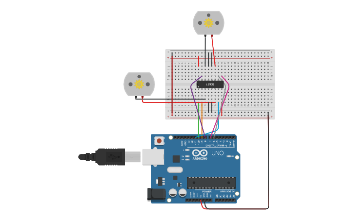 Circuit Design Dc 2 Motor Tinkercad