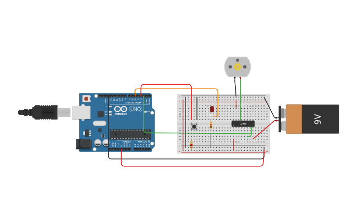 Circuit design banda transportadora - Tinkercad