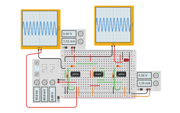 Circuit design Módulo Amplificador - Tinkercad