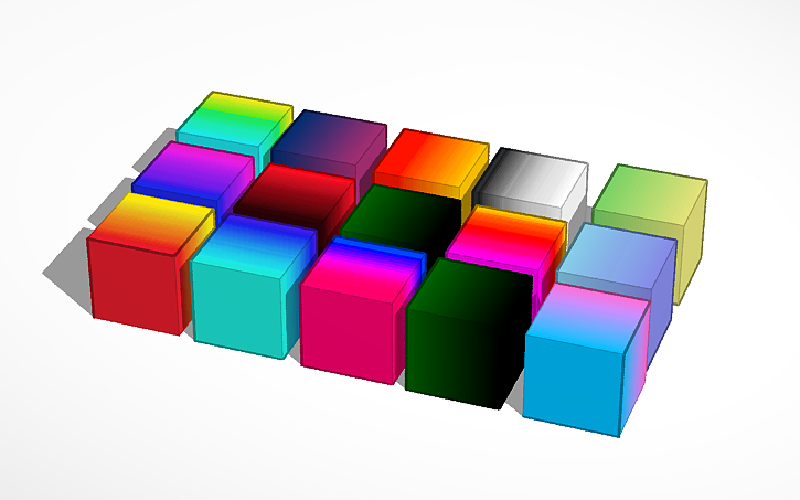 3D design rain bow cube - Tinkercad