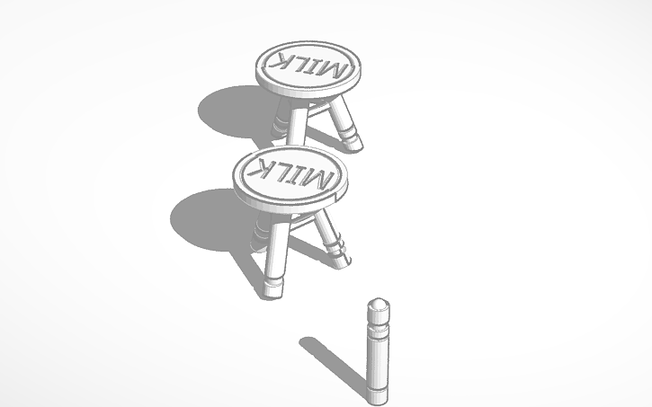 3D design Milking Stool - Tinkercad
