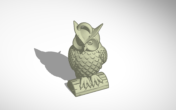 3D design Eule mit Aufhänger - Tinkercad