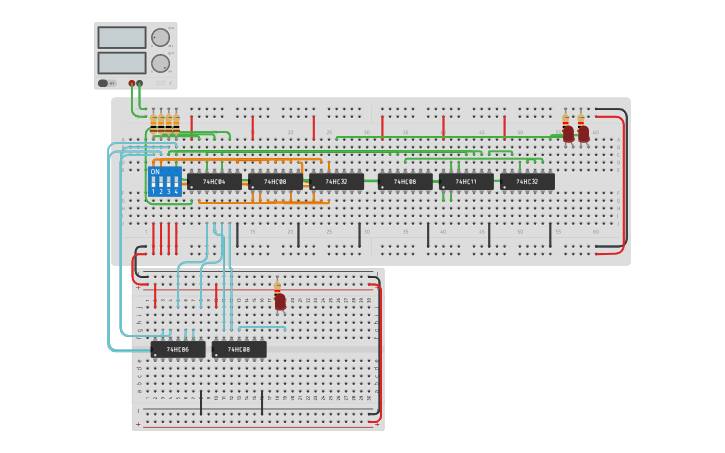 Circuit design 2 BIT COMPARATOR - Tinkercad