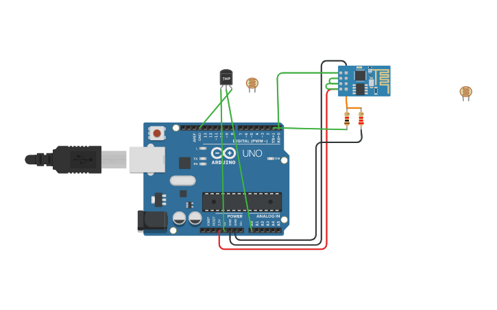 Circuit design Copy of Wifi Module ESP8266 - Tinkercad
