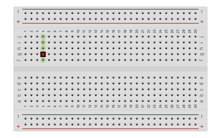 Circuit design Breadboard - Tinkercad
