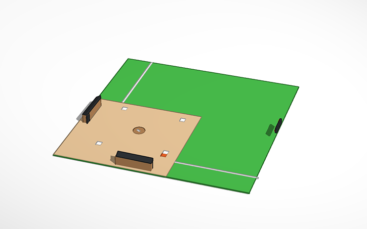 3D design Softball/Baseball Field - Tinkercad
