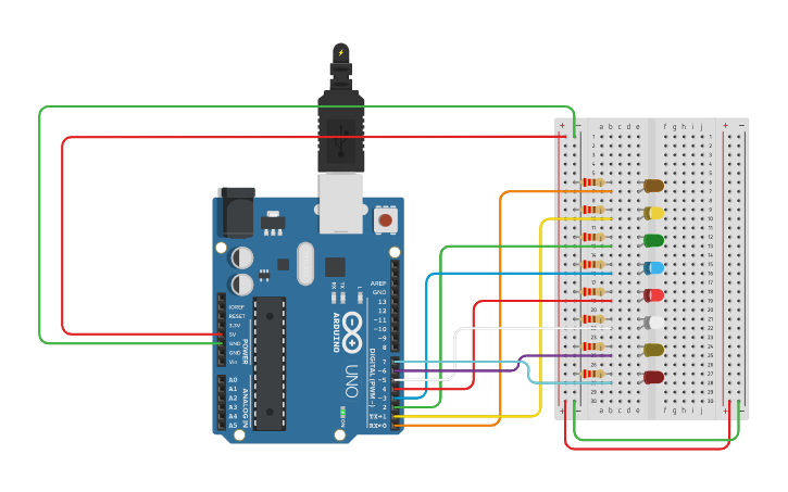 Circuit design Updated Light Show Exercise | Tinkercad