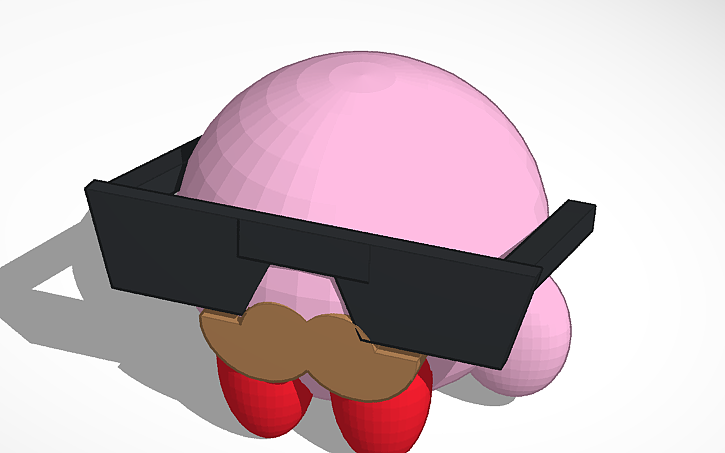 3D design Mr.Kirby sentado | Tinkercad