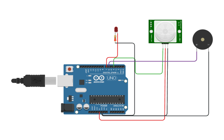 Circuit design pir-example - Tinkercad