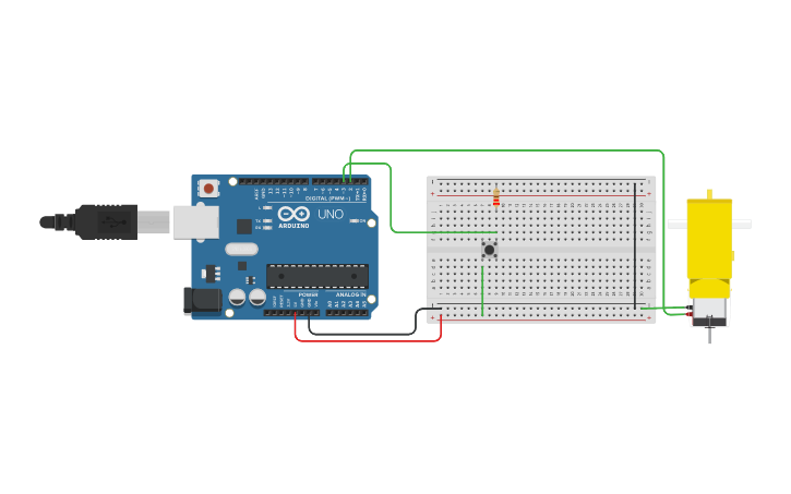 Circuit design Motor DC con Pulsador | Tinkercad
