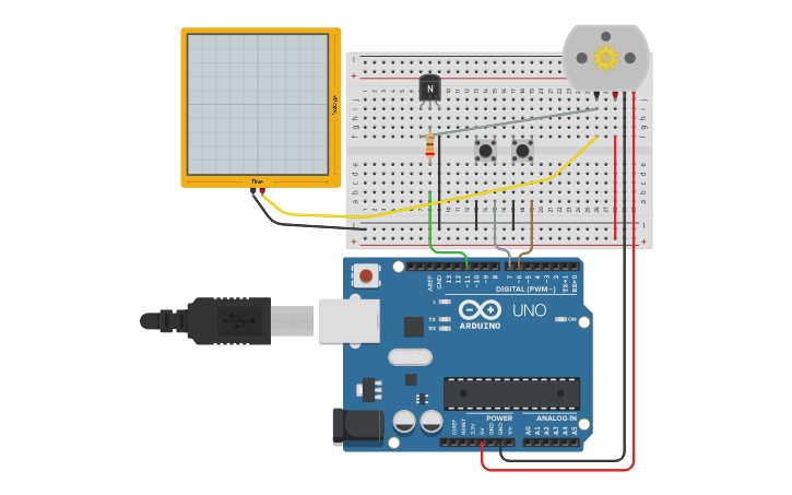 Circuit design PWM regulacion motor DC - Tinkercad
