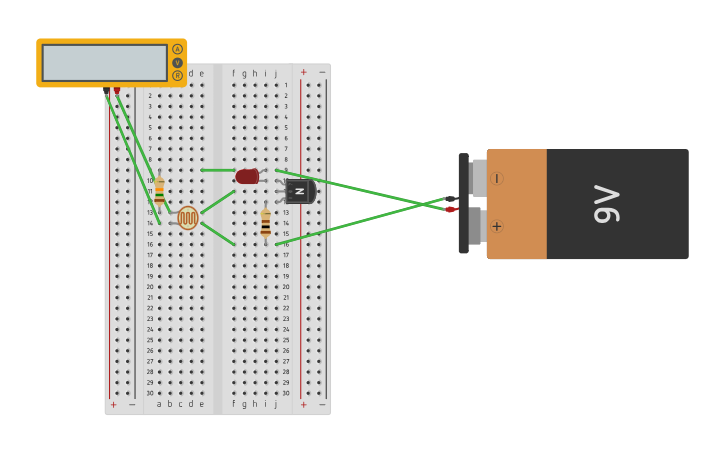 Circuit design LDR circuit - Tinkercad