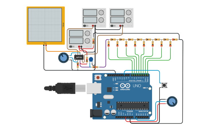 Circuit design 8bit Function Generator Low-pass filter | Tinkercad